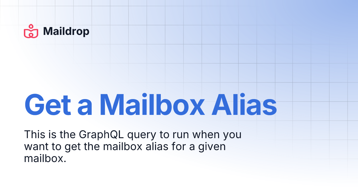 Get a Mailbox Alias | Maildrop
